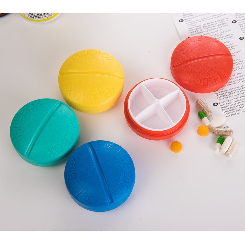 LIFKOME 1Set Pill Case Compartments Round Case for Old Men and Children ...