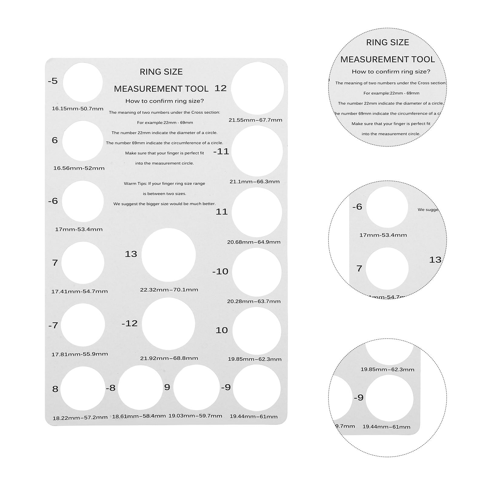 LIFKOME 2 Pcs Ring Sizer Measuring Tool Ring Sizer Tools Cardboard ...