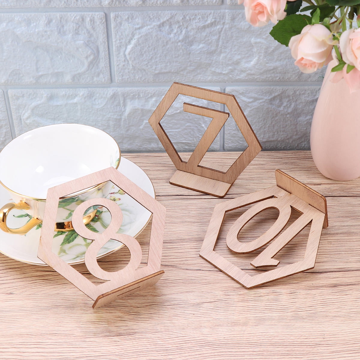 LIFKOME 20 PCS Wedding Table Number Holders Hexagon Numbers - Walmart.com
