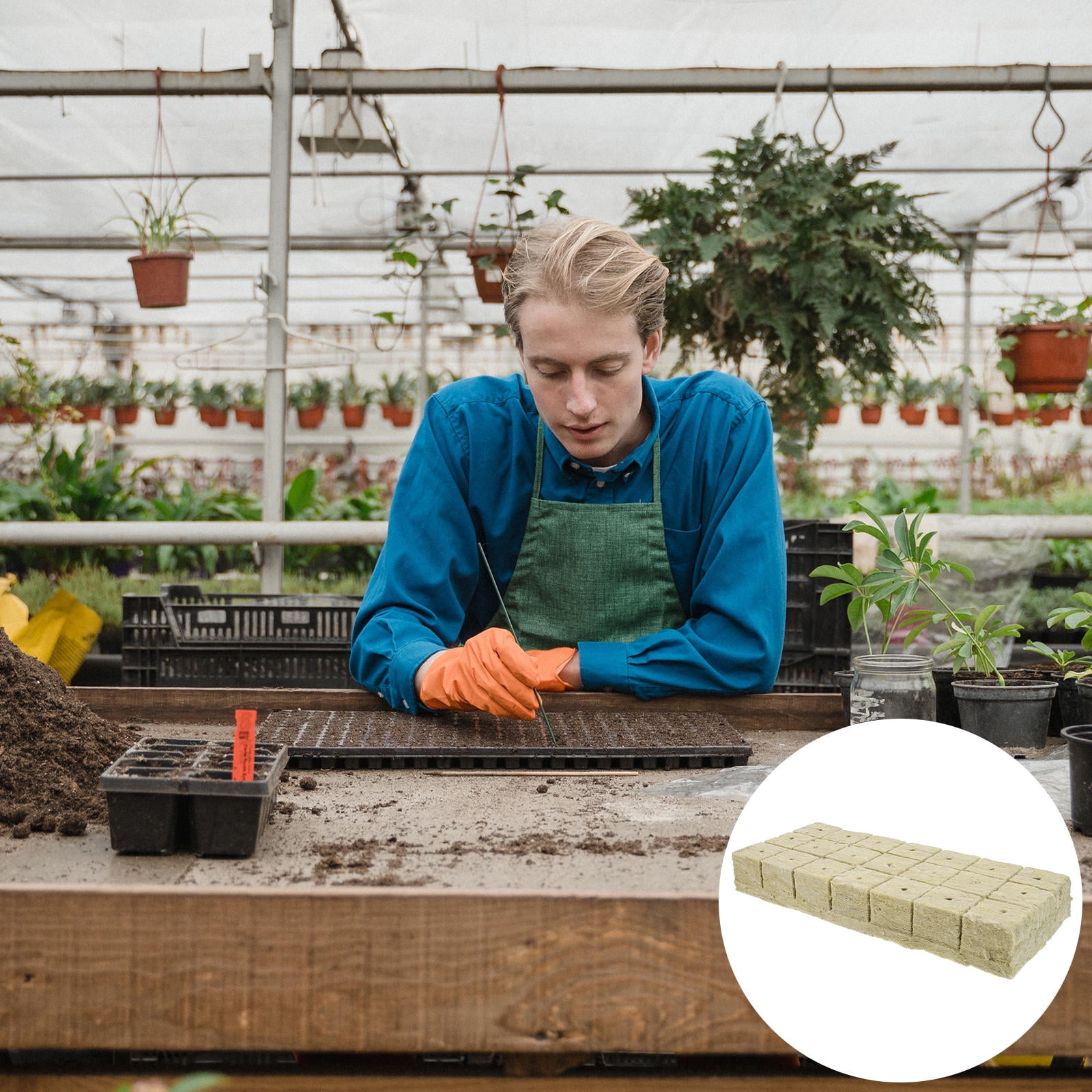 LIFKOME 20 Pcs Planting Tool Breeding Nursery Block Block 4x4cm Khaki ...