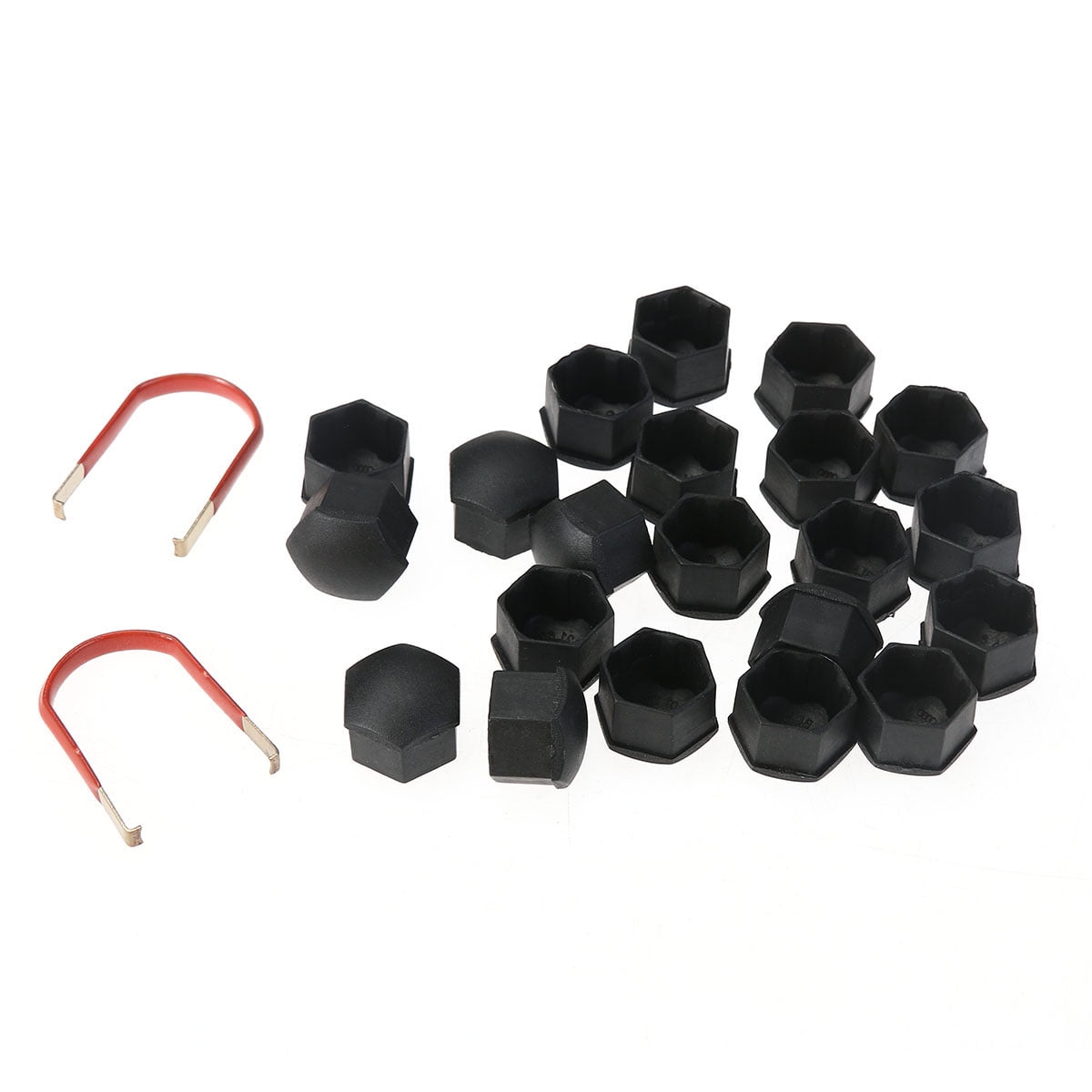 LIFKOME 20Pcs Wheel Nut Cover Plastic Round Black Red Assorted Color 1Inch Lug Nut Cover Removal ...