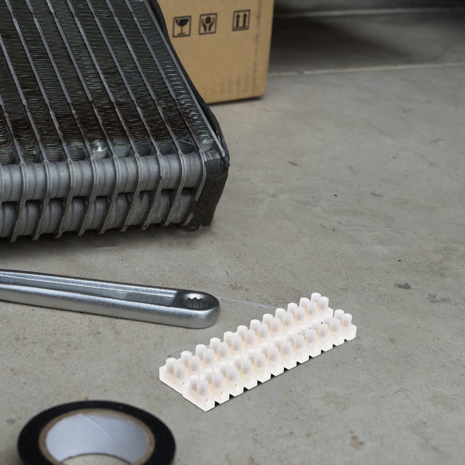 LIFKOME 20pcs White Dual Row 12 Position Screw Terminal Block Electric Barrier Strip Connector ...