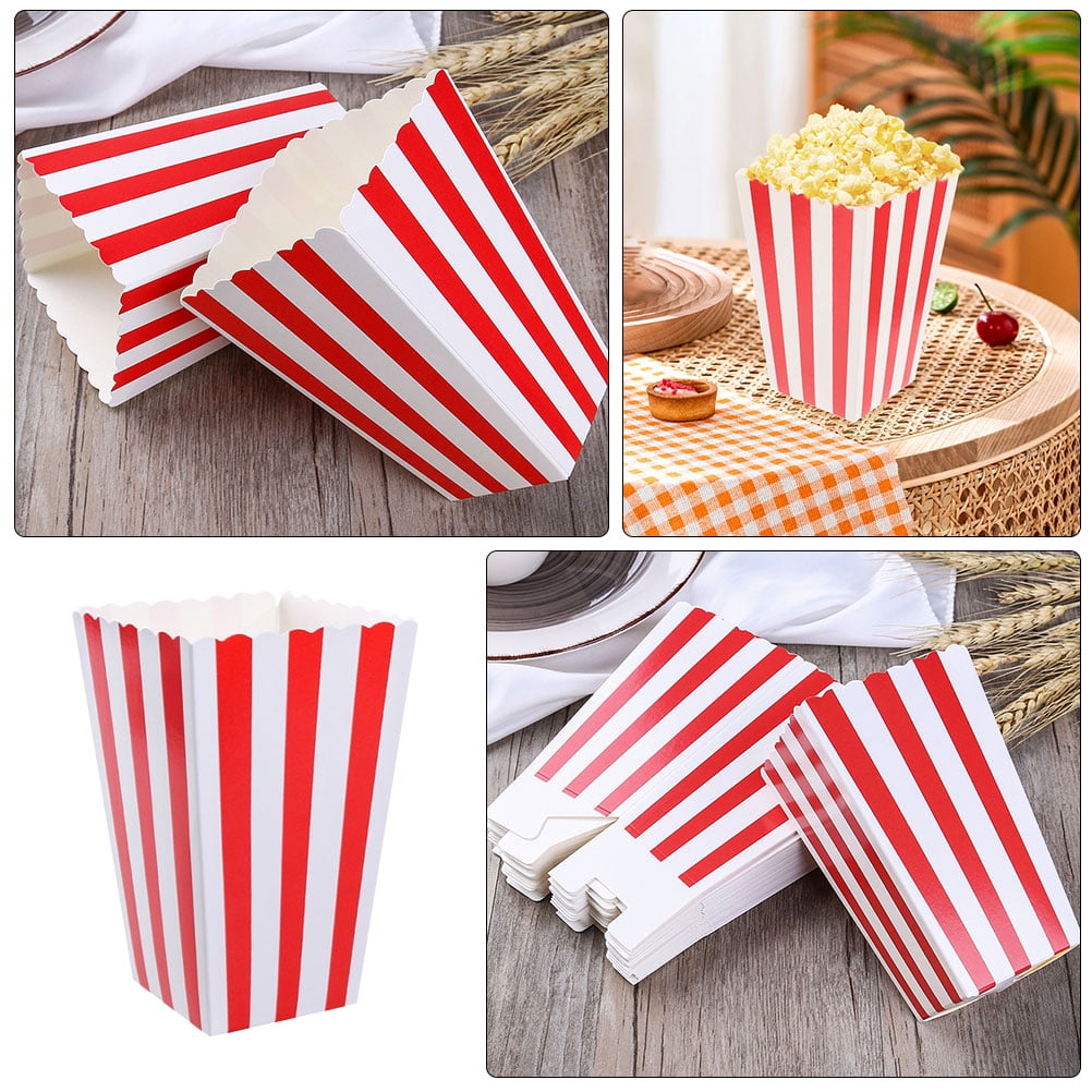 LIFKOME 25pcs Popcorn Containers Paper Popcorn Buckets Popcorn Bowls ...