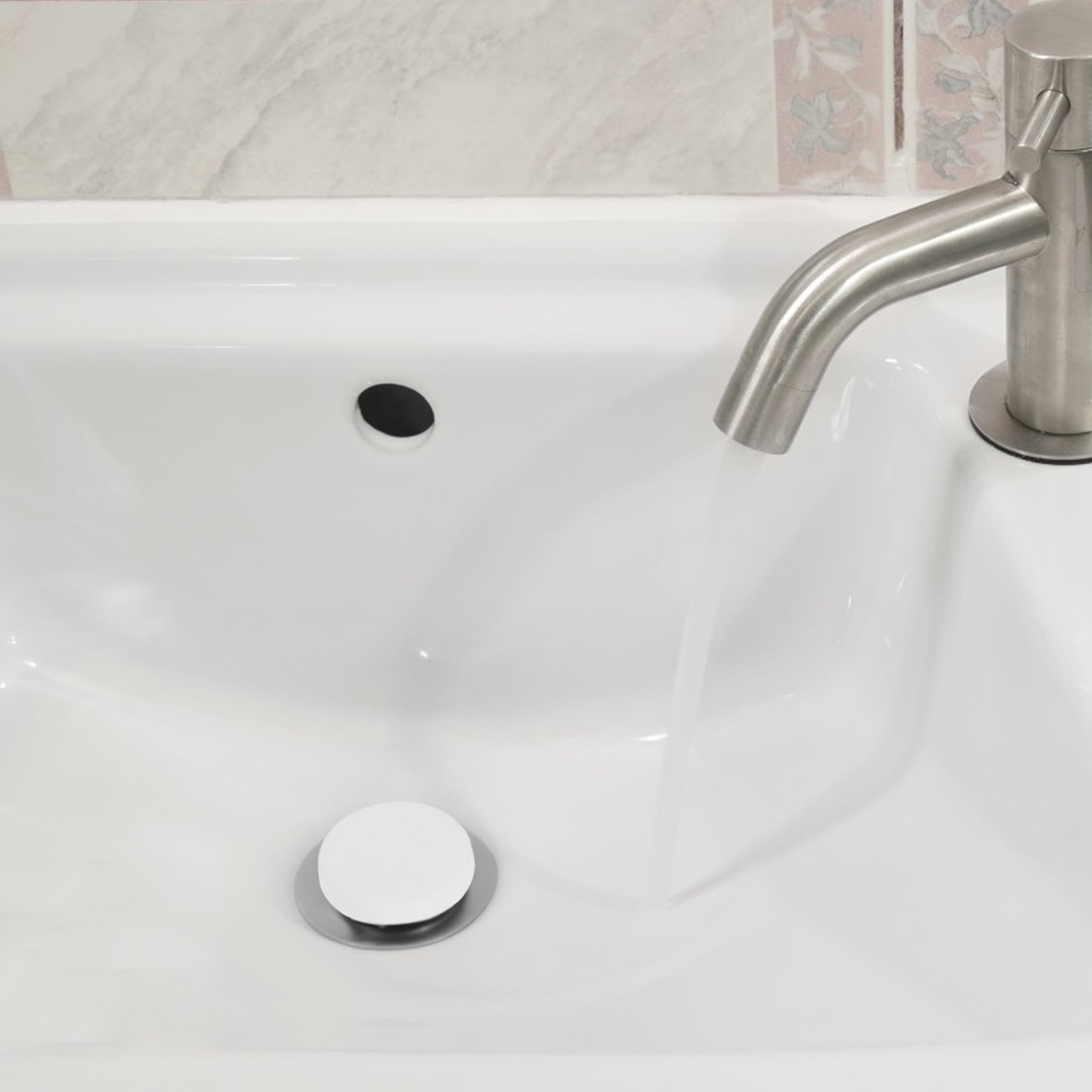 LIFKOME 28pcs White Silicone Drain Stoppers Safe Prevent Water Overflow ...