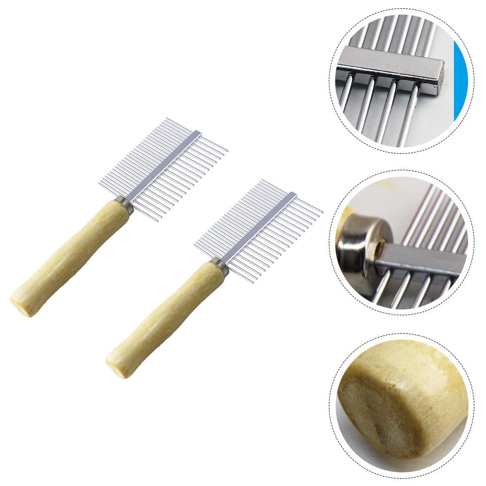 LIFKOME Dog Cat Pet Comb Silver 2Pcs 6.7x2in - Walmart.com