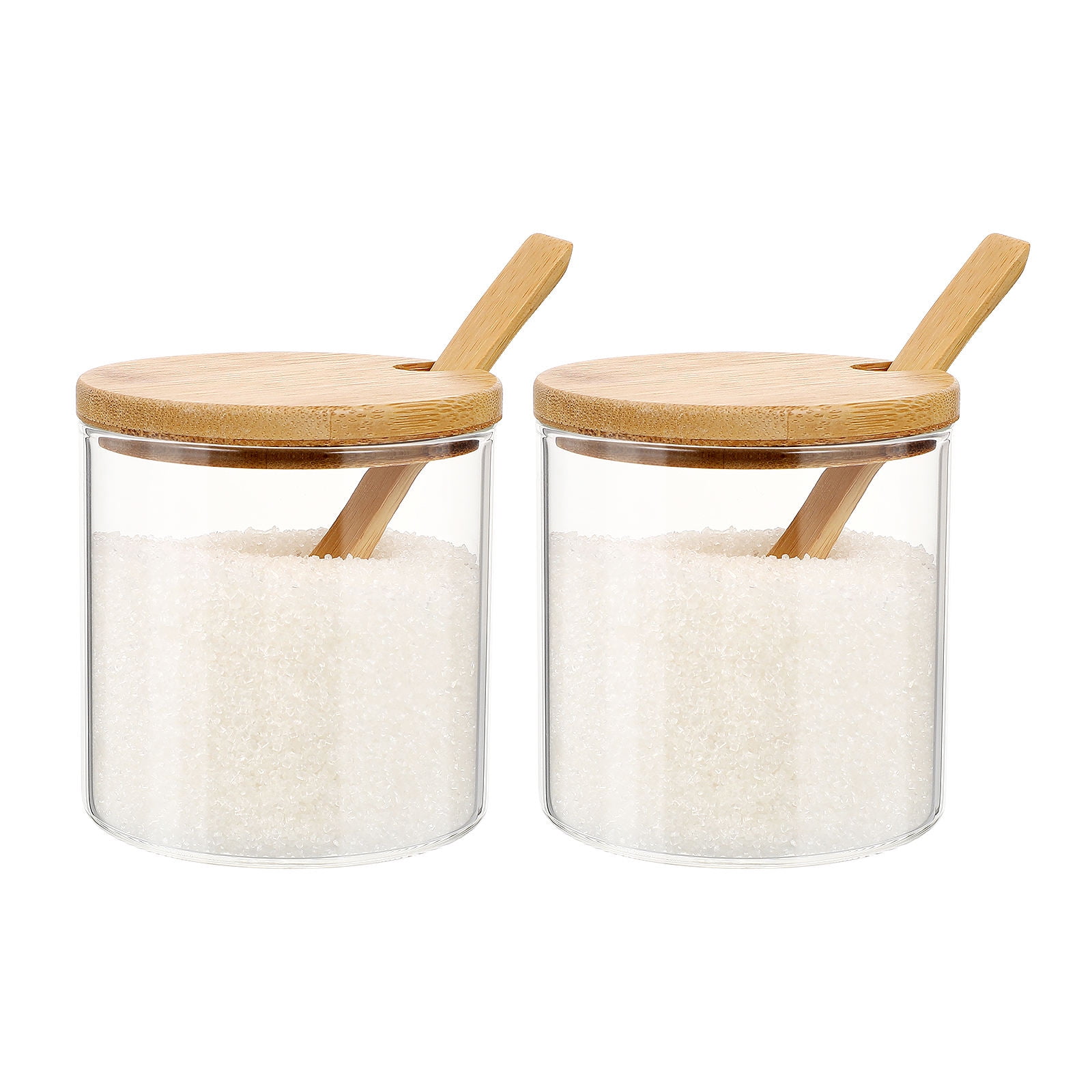 LIFKOME 2Pcs Bamboo Lid Spice Jars with Airtight Seal for Storing and ...