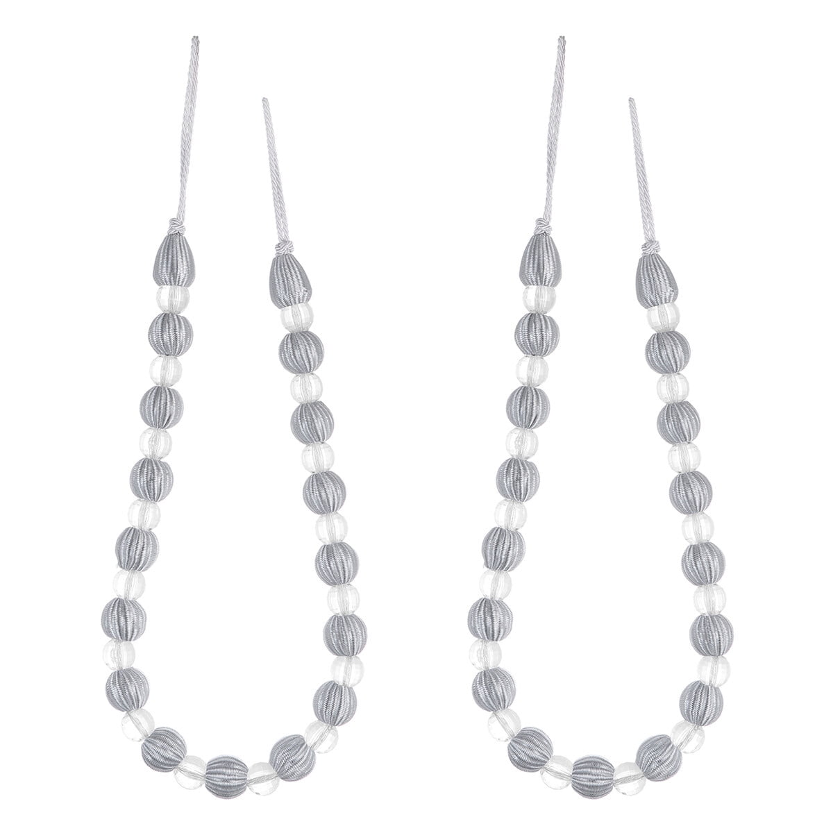 LIFKOME 2Pcs Bead Curtain Tiebacks for Home Decoration Silver and White ...
