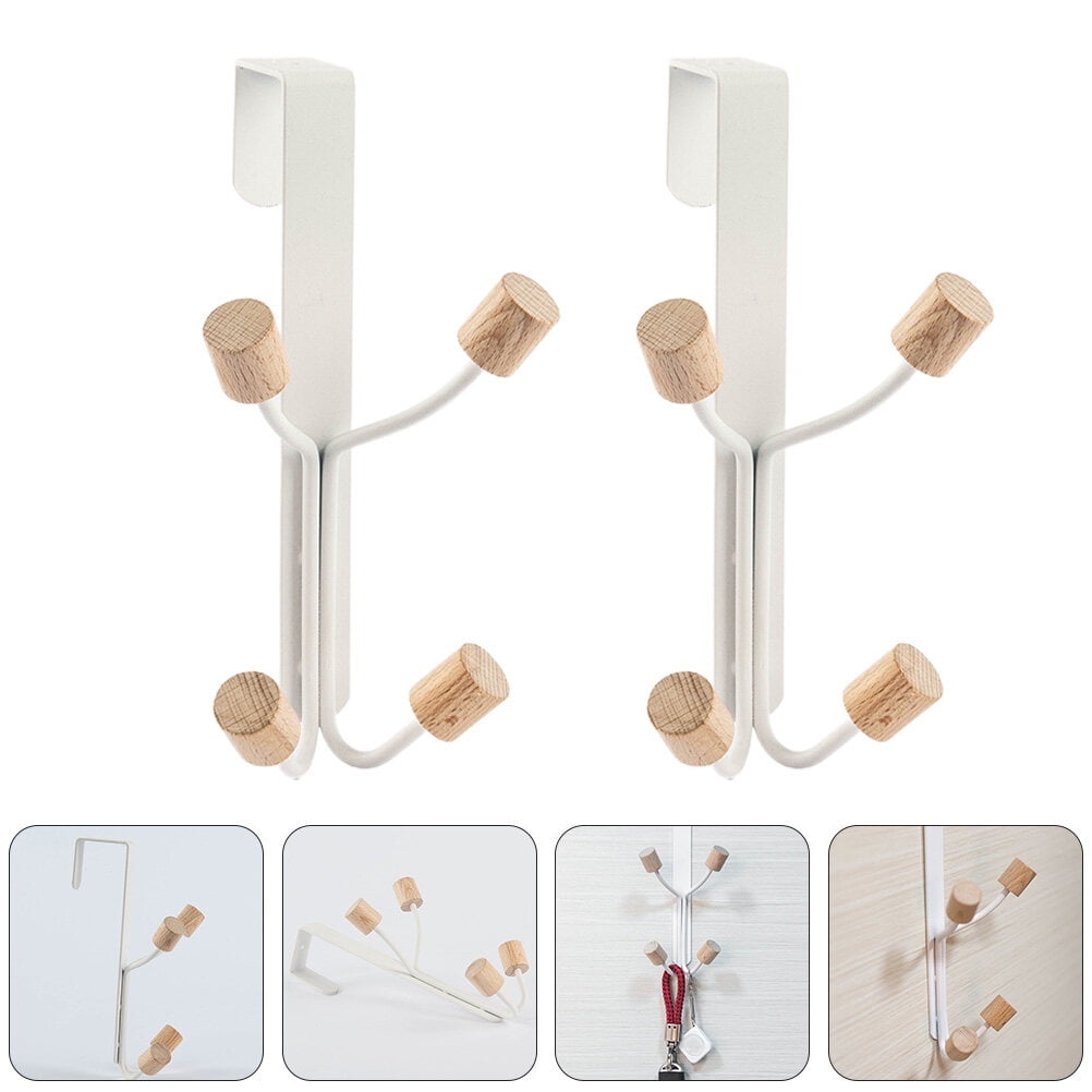 LIFKOME 2Pcs Over Door Hanger White Iron Modern Rectangular for Bedroom ...