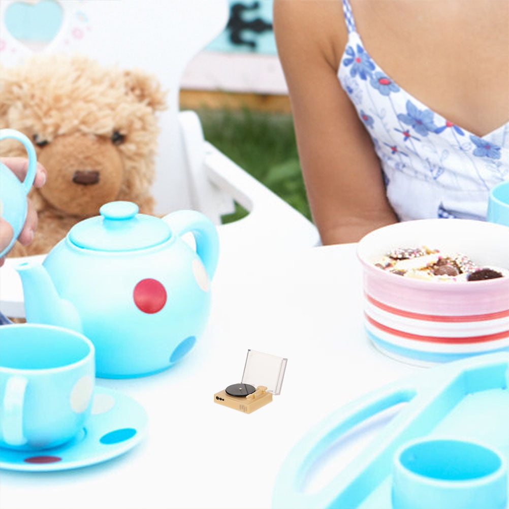 LIFKOME 2pcs Dollhouse Miniature Player Mini Record Player for ...