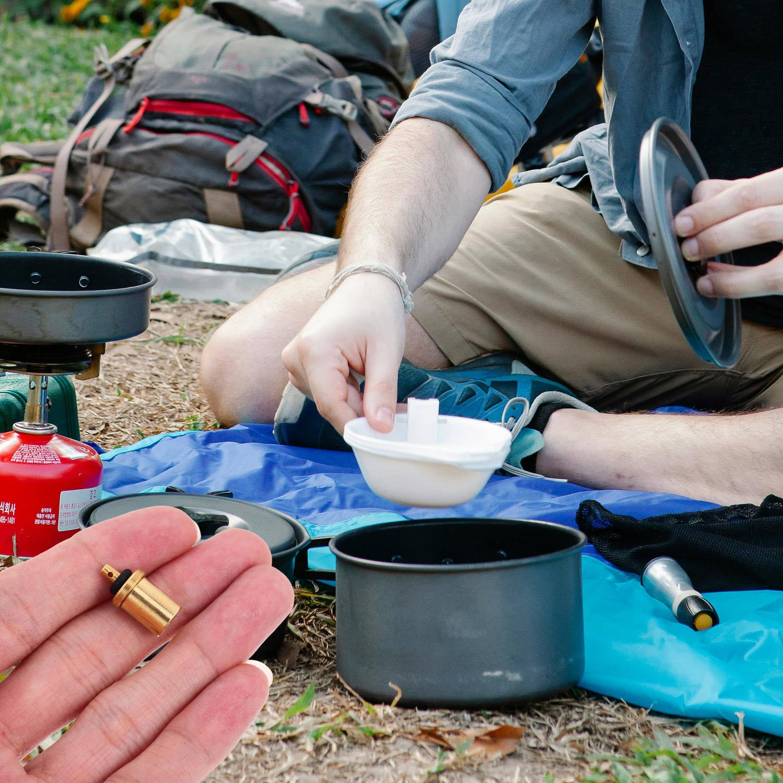 LIFKOME 2pcs Gas Cylinder Tank Coupler Brass Gas Refill Adapter ...