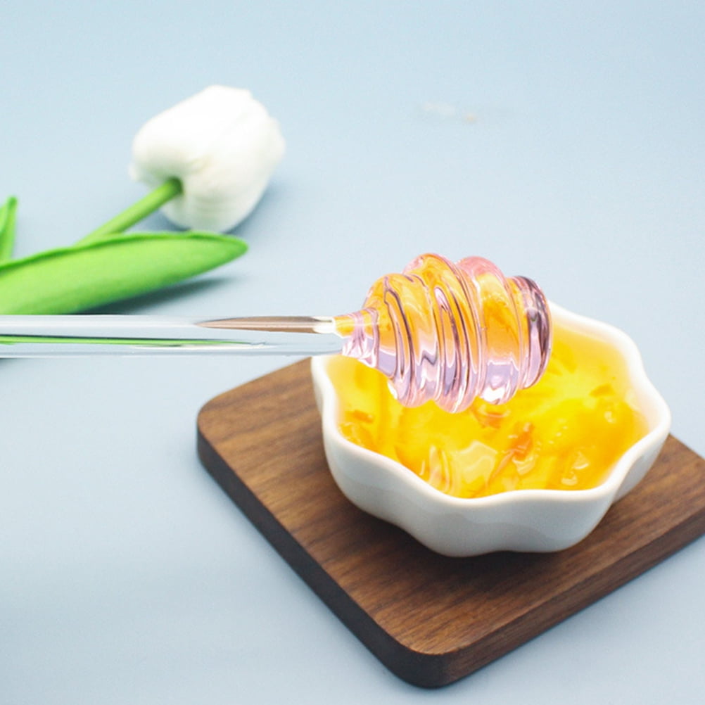 LIFKOME 2pcs Glass Syrup Spoon Reusable Honey Pot Spoon Syrup Spoon ...