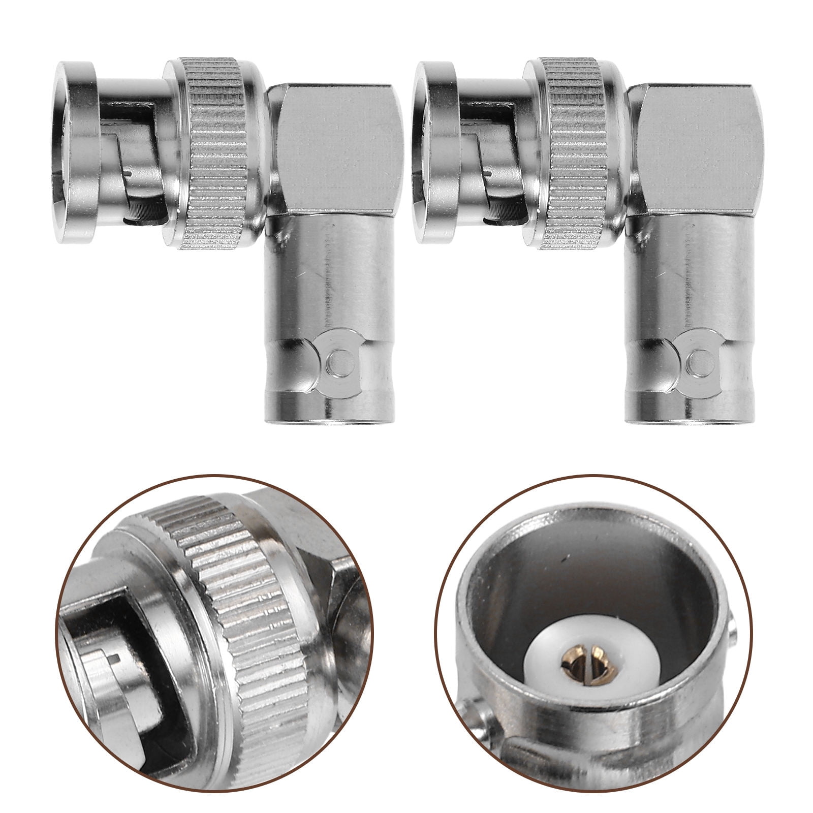 LIFKOME 2pcs L Shaped Male To Female Right Angle Adapter 90 Degree Elbow BNC Connector for ...