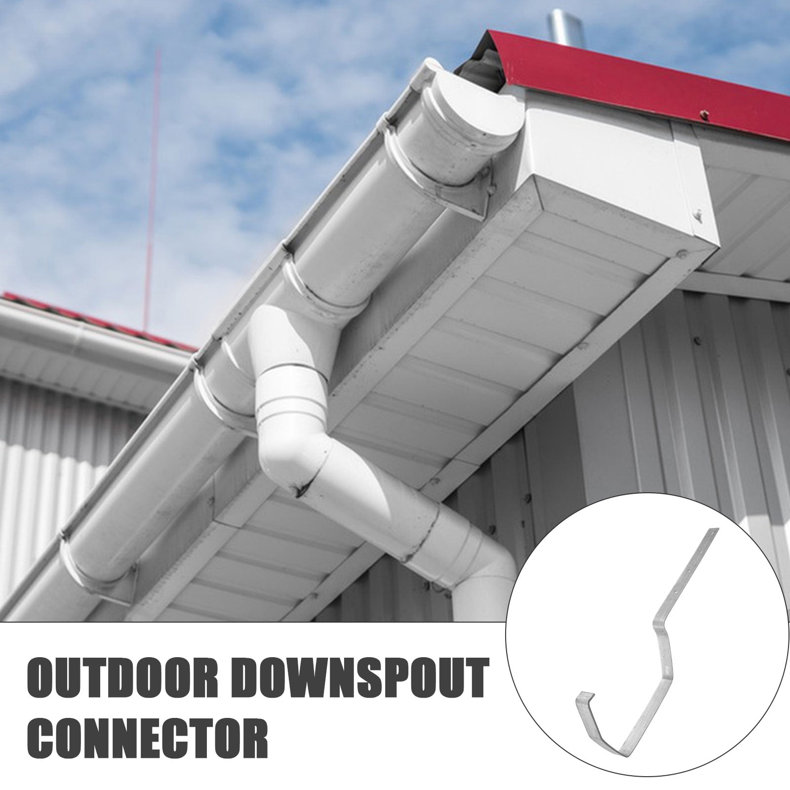 LIFKOME 2pcs Rain Gutter Downspout Bracket Heavy Duty Gutter Hanger ...
