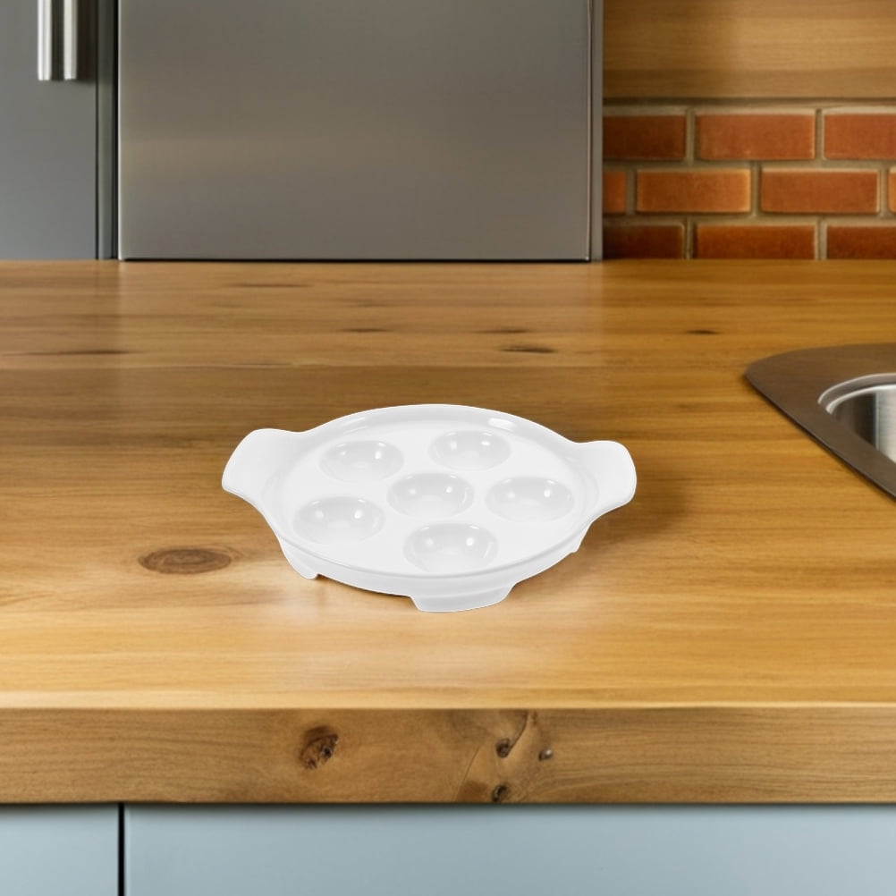 LIFKOME 2pcs White Porcelain Escargot Dish Oven Safe Snail Plate ...