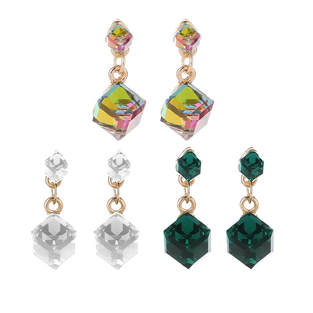 LIFKOME 3 Pairs Earrings for Women Minimalist Square Alloy Stud Jewelry ...