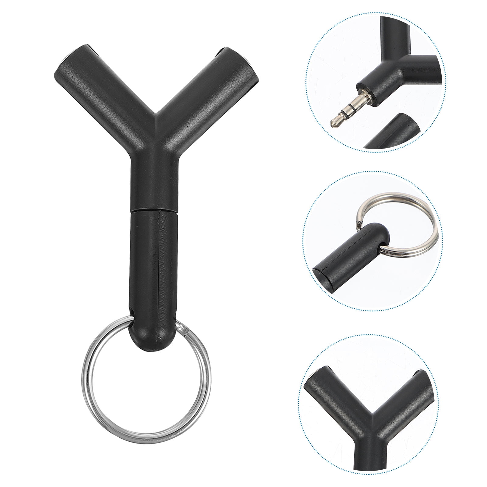 LIFKOME 3Pcs Headphone Adapters Black Plastic Y-shape Audio Splitter ...