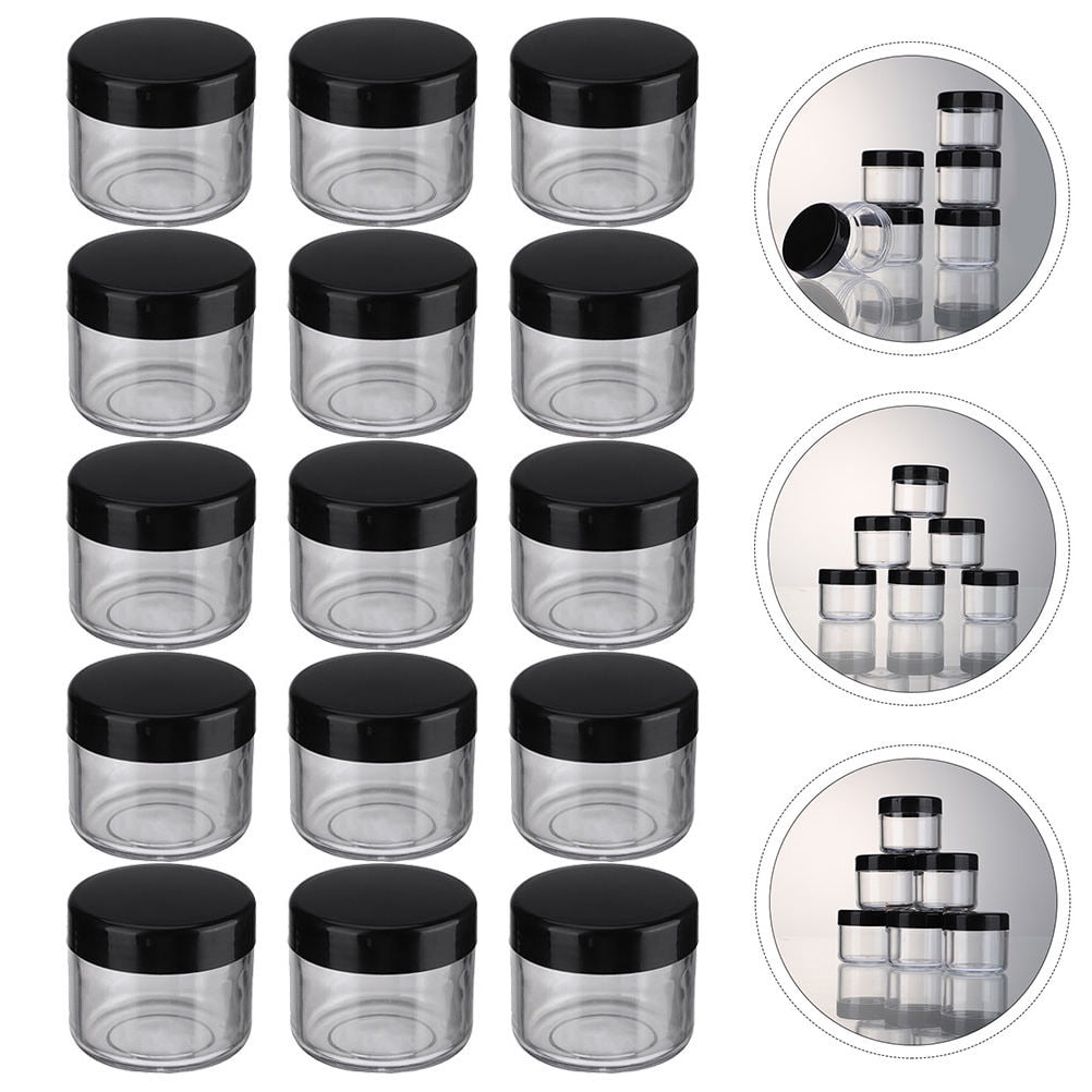 LIFKOME 40 Pcs Creams Sample Container Jars with Lid Storage Lids Black ...