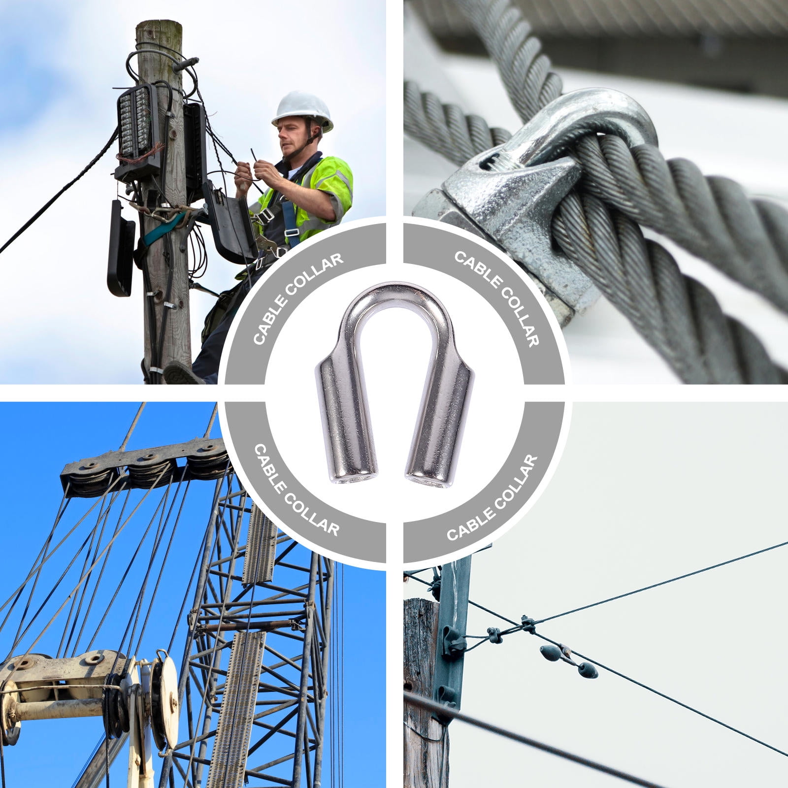 LIFKOME 4Pcs Immortal Steel Material Cable Thimble for Wire Rope ...