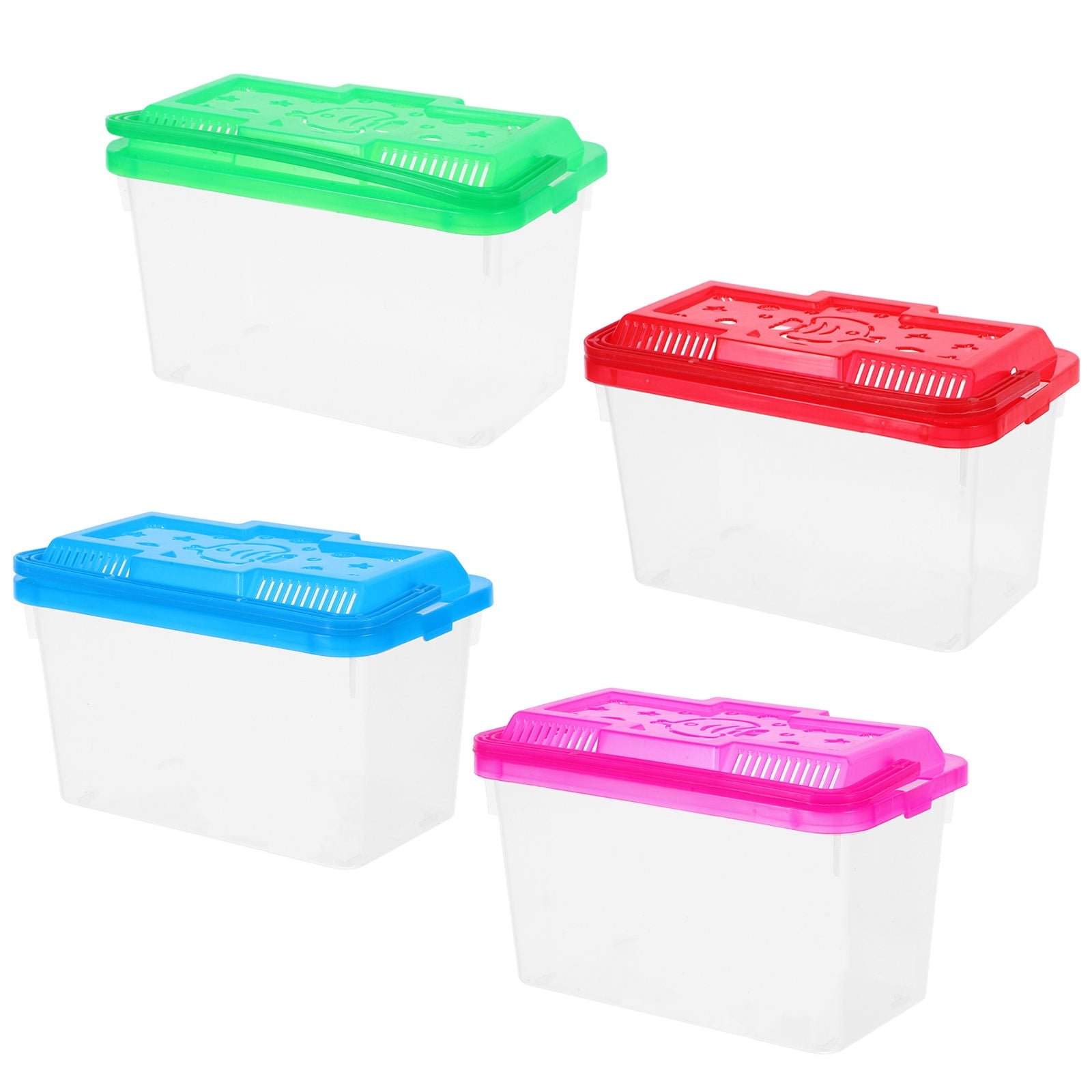 LIFKOME 4Pcs Transparent Mini Aquarium Plastic Fish Breeding Box With ...