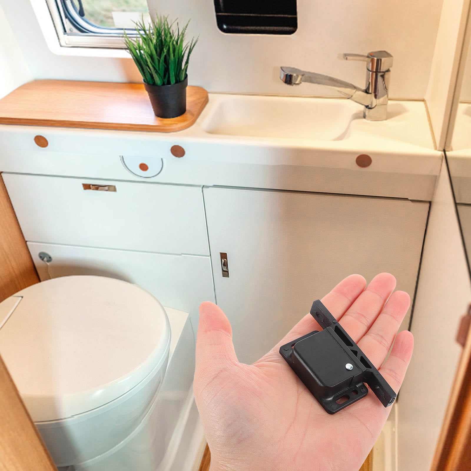 LIFKOME 4Set RV Drawer Latches and Catches in Black ABS and Stainless ...