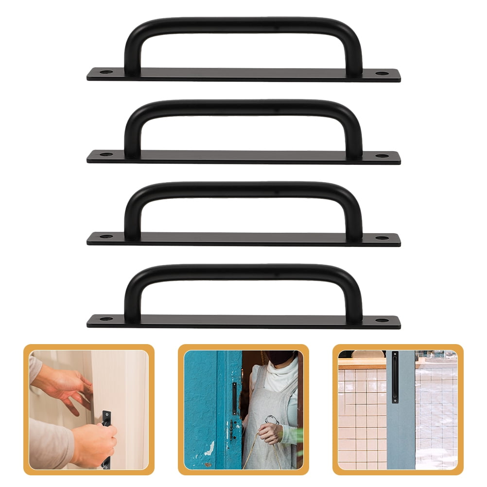LIFKOME 4Set Sliding Barn Door Handle Sleek Black Aluminium Door Pull ...