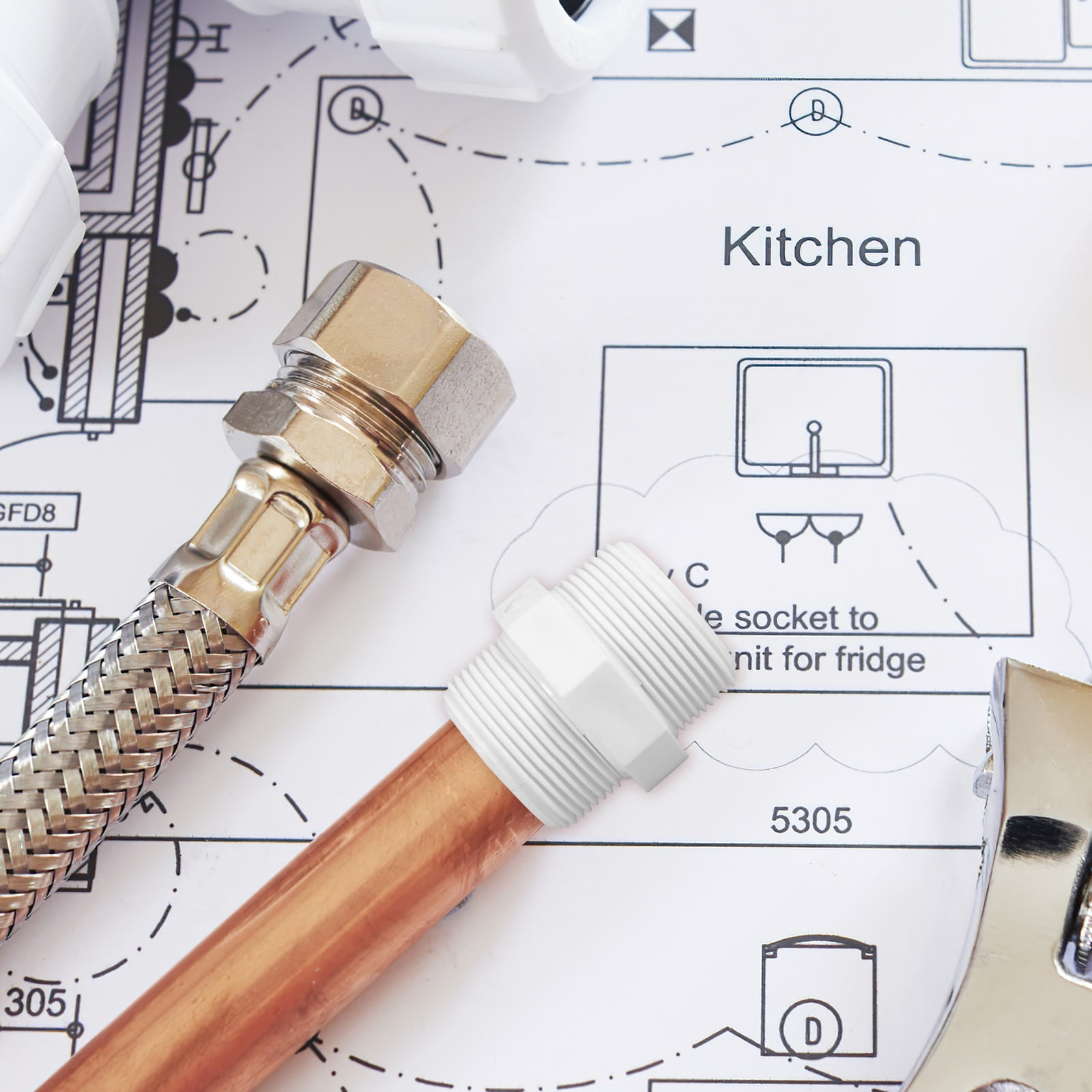 LIFKOME 4pcs Threaded PVC Pipe Adapter For Hose Water Pipe Fittings ...