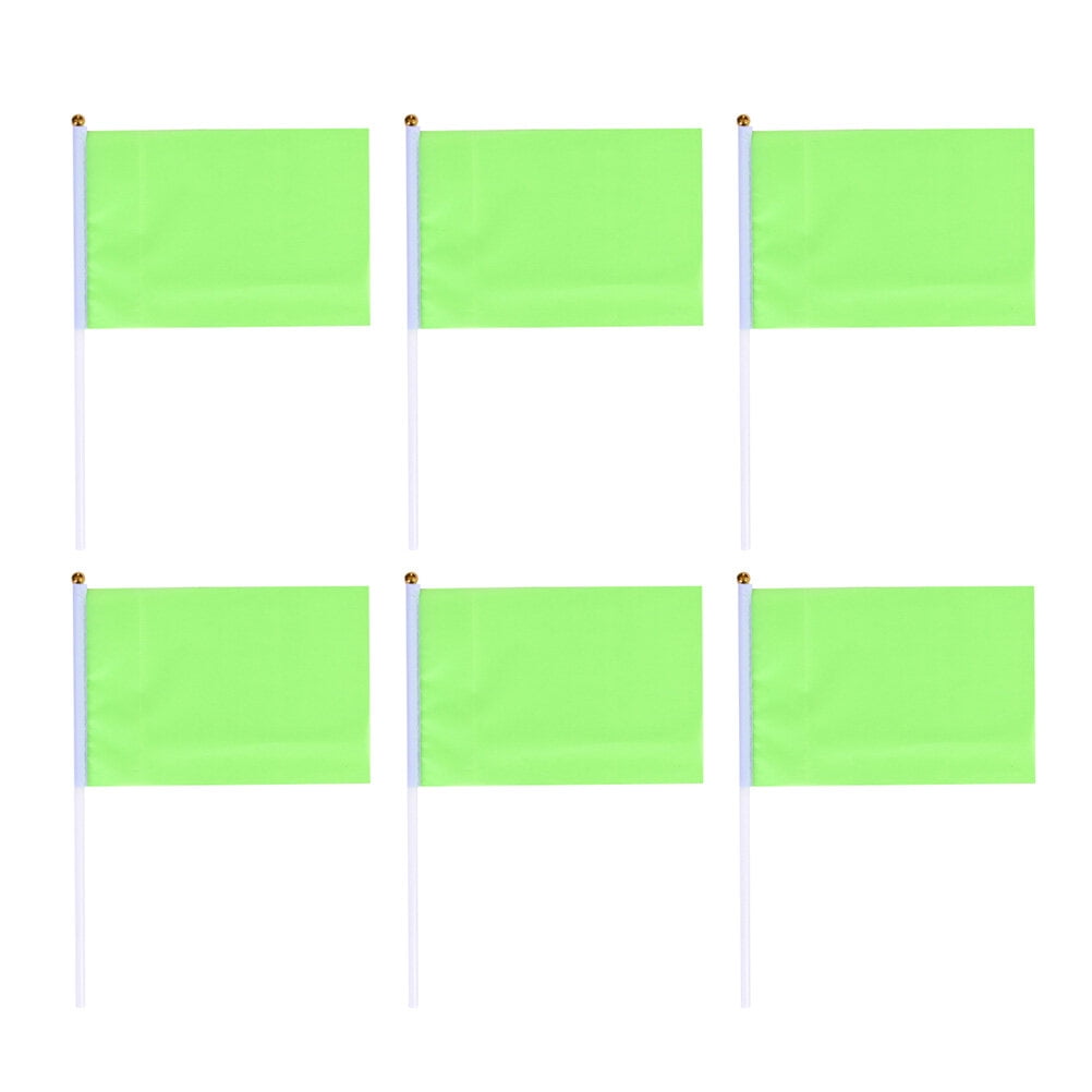 LIFKOME 50 Pcs Hand Waving Flag Small Mini DIY Flags Handheld Green ...