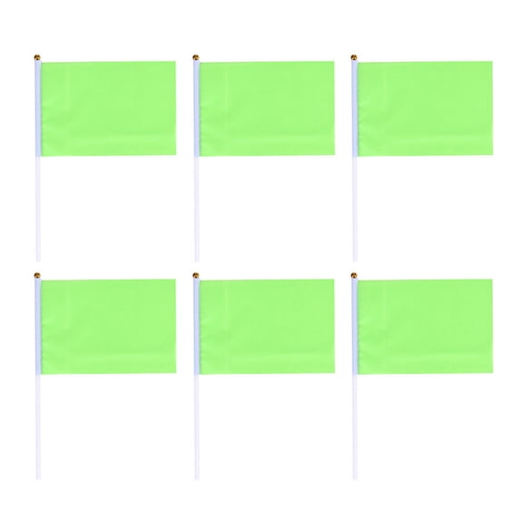 LIFKOME 50 Pcs Hand Waving Flag Small Mini DIY Flags Handheld Green ...