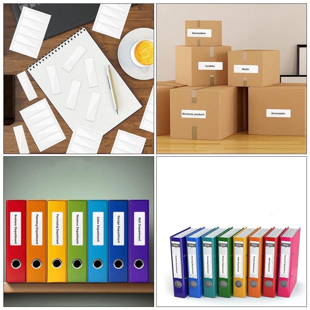 LIFKOME 50 Sets Clear Adhesive Label Holders With Cards Label Pockets ...