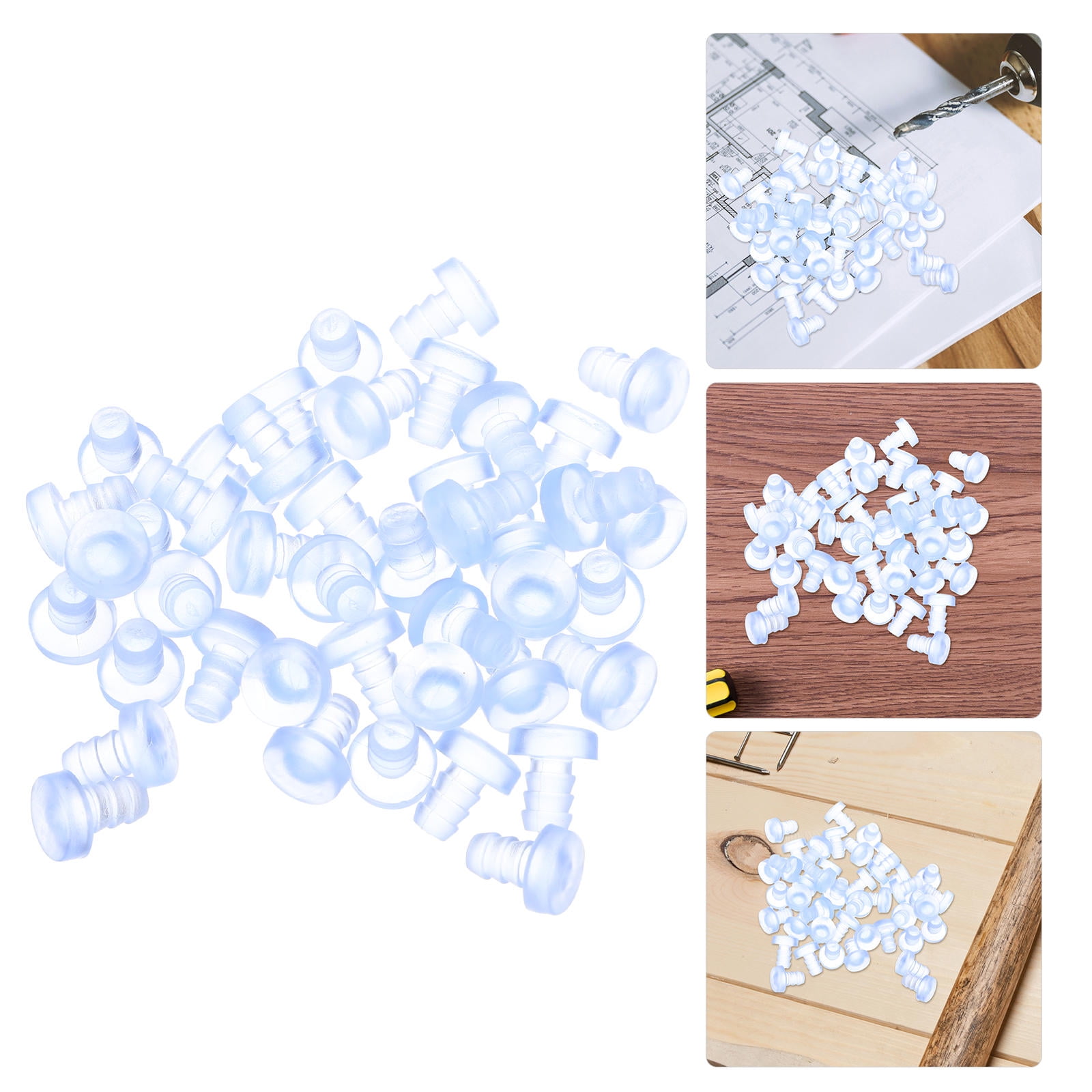 LIFKOME 50PCS Glass Table Top Bumpers Clear Rubber Table Glass Bumper ...