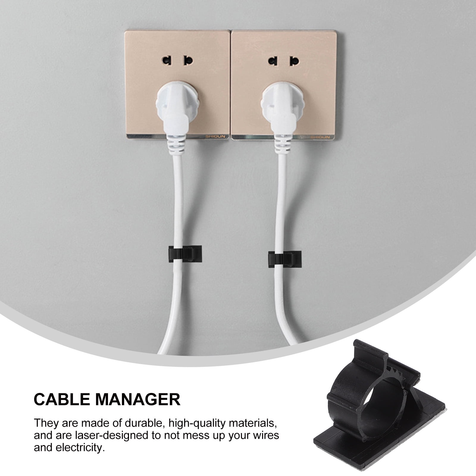 LIFKOME 50pcs Adhesive Cable Clips Wire Management Clamps Reusable ...