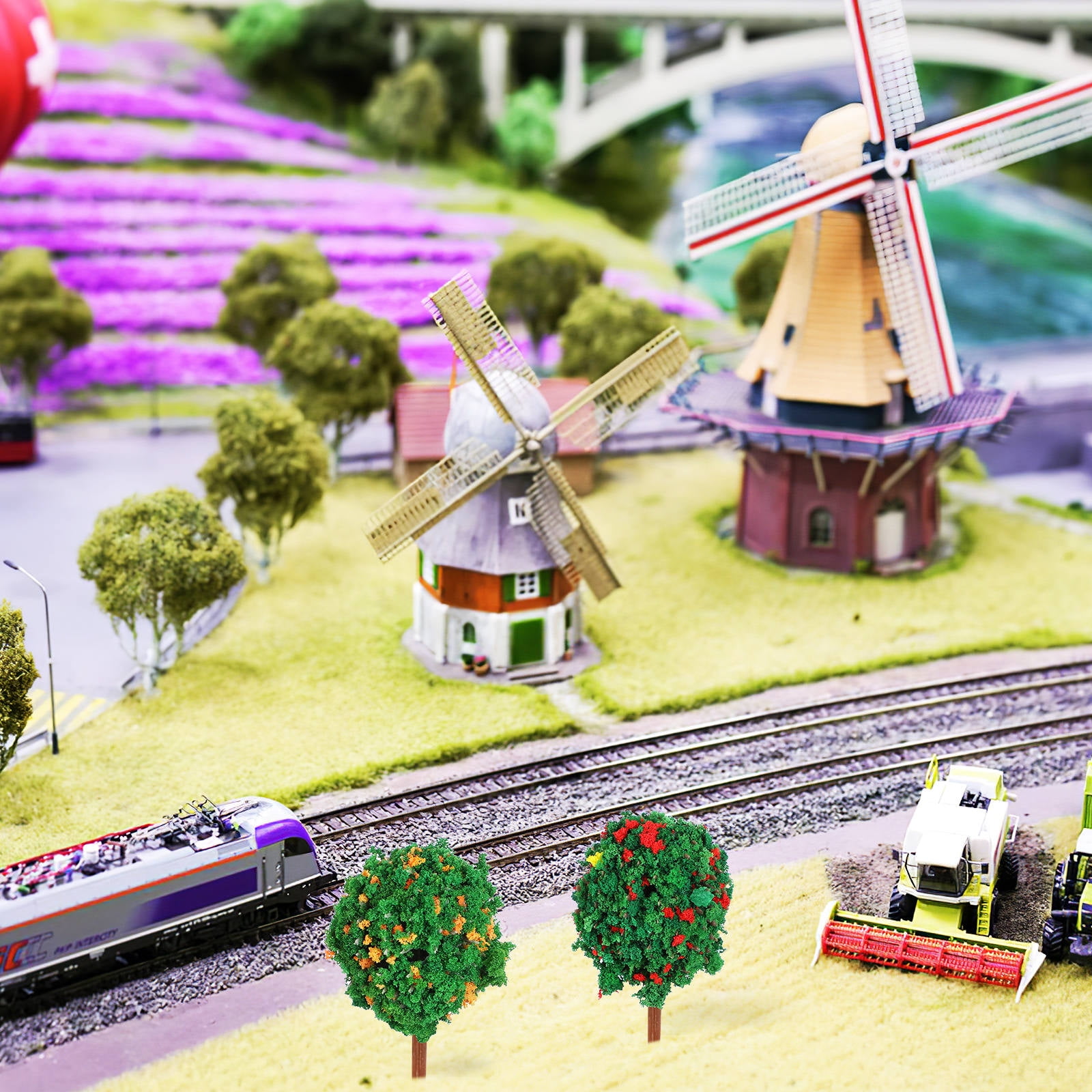 LIFKOME 50pcs Plastic Miniature Model Trees Realistic Miniature Trees ...