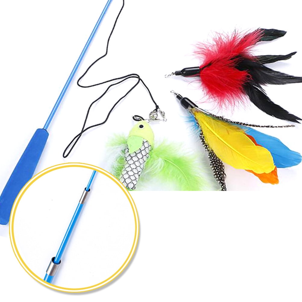 LIFKOME 5Set Cat Teaser Stick Interactive Toy for Cats Assorted Color ...