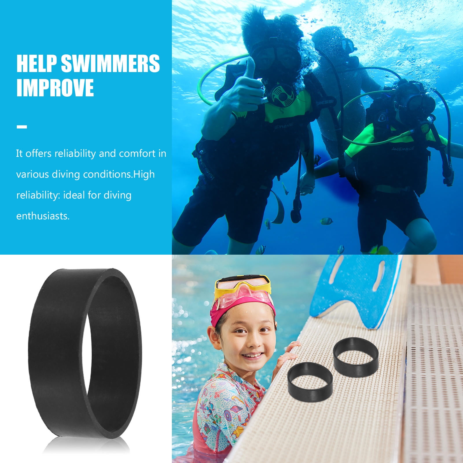 LIFKOME 5pcs Rubber Diving Fixing Band Underwater Tank Backplate Strap ...