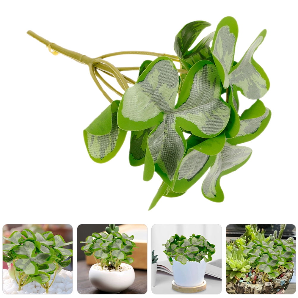 LIFKOME 5pcs Simulation Shamrock Picks Realistic Green Plant Home Decor ...
