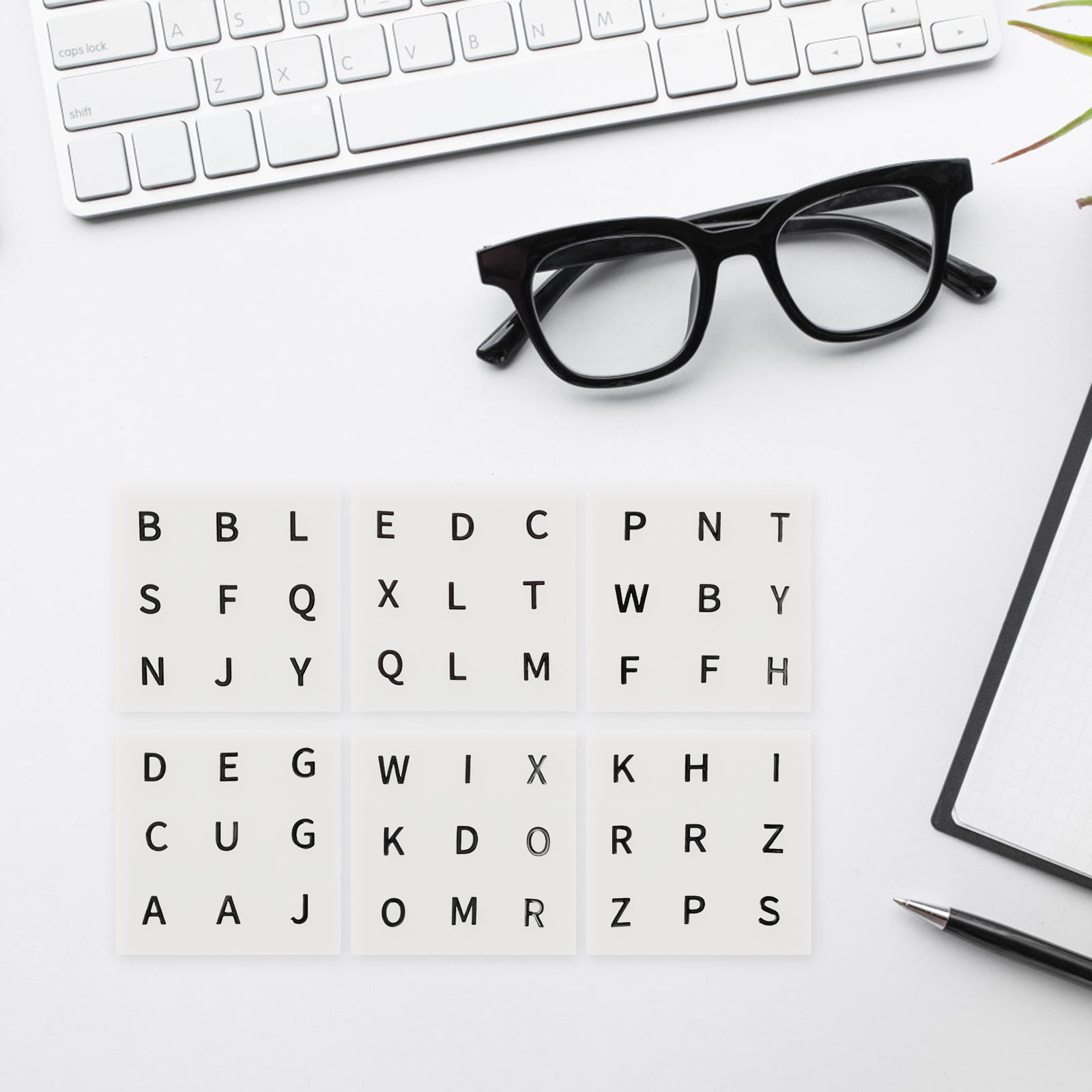 LIFKOME 6 Sheets Peel-and-stick Cube Plaything Decal Convex Alphabet ...