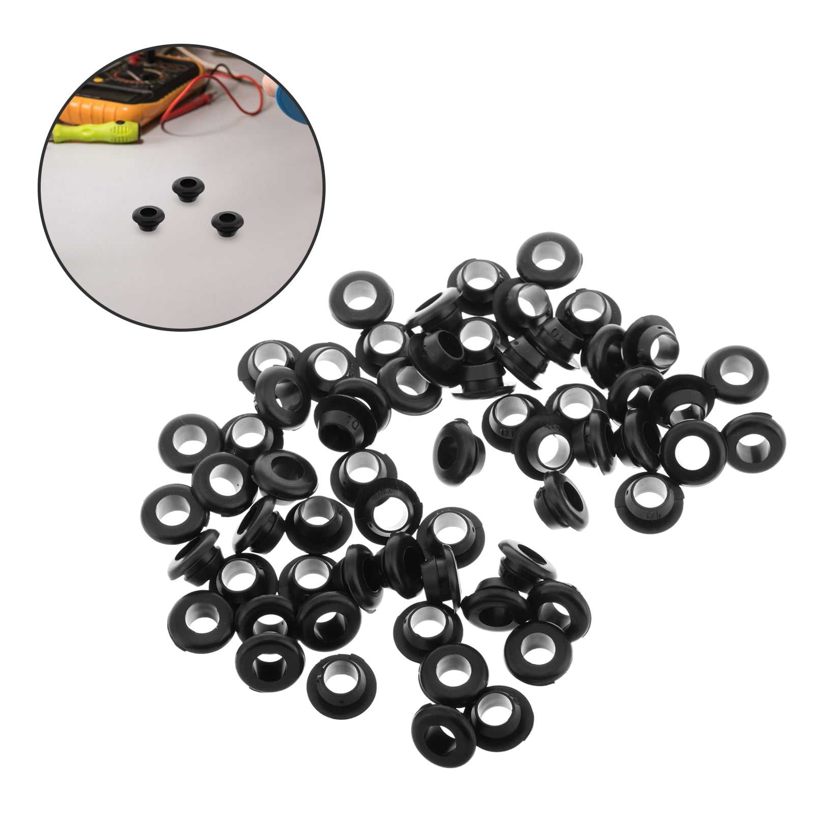 LIFKOME 60pcs Rubber Grommets Cables Rubber Grommet Rubber Hole Grommet ...