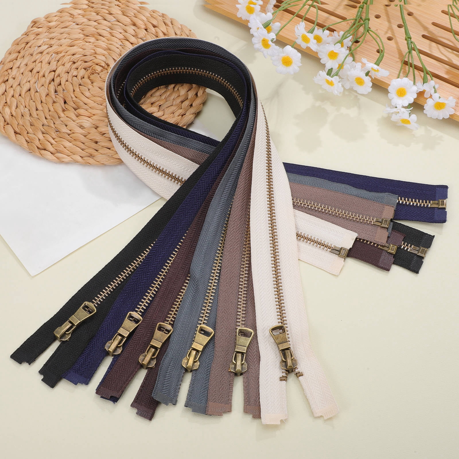 LIFKOME 6pcs Heavy Duty Metal Zippers For Garment Purse Making Smooth ...