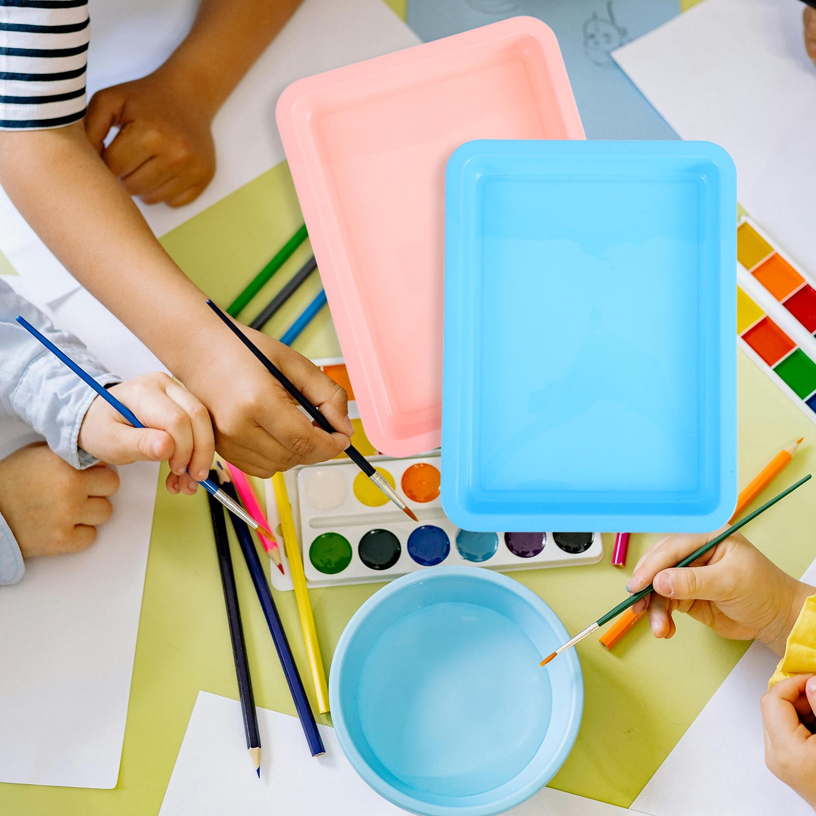 LIFKOME 6pcs Plastic Art Trays for Crafts and Painting Easy Handling ...