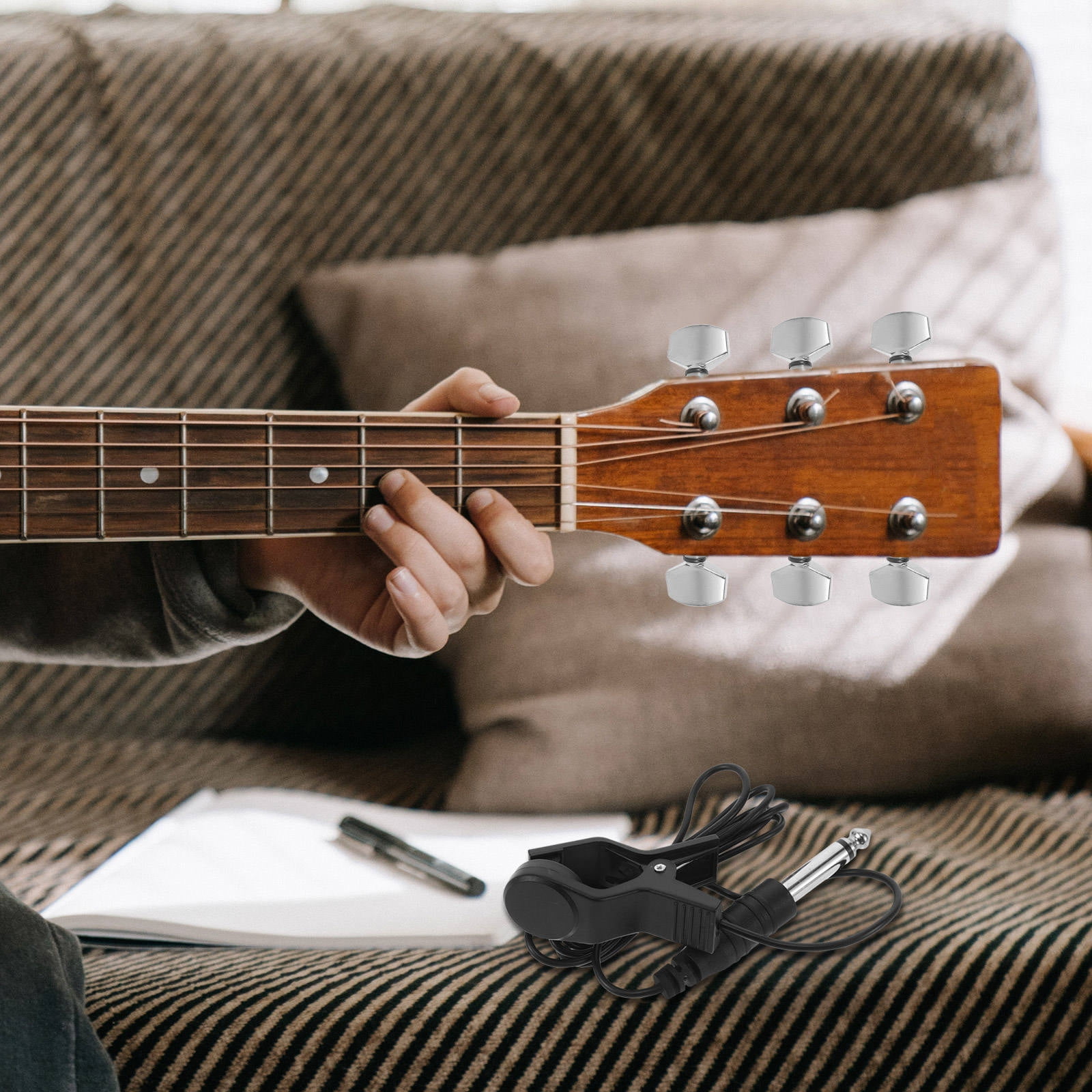 LIFKOME Acoustic Guitar Pickup With Clip-On Microphone Universal ...