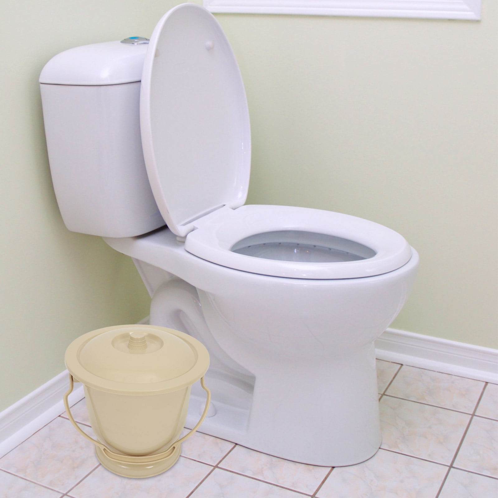 LIFKOME Bedside Urinal with Lid and Handle Chamber Pot Plastic Potty ...