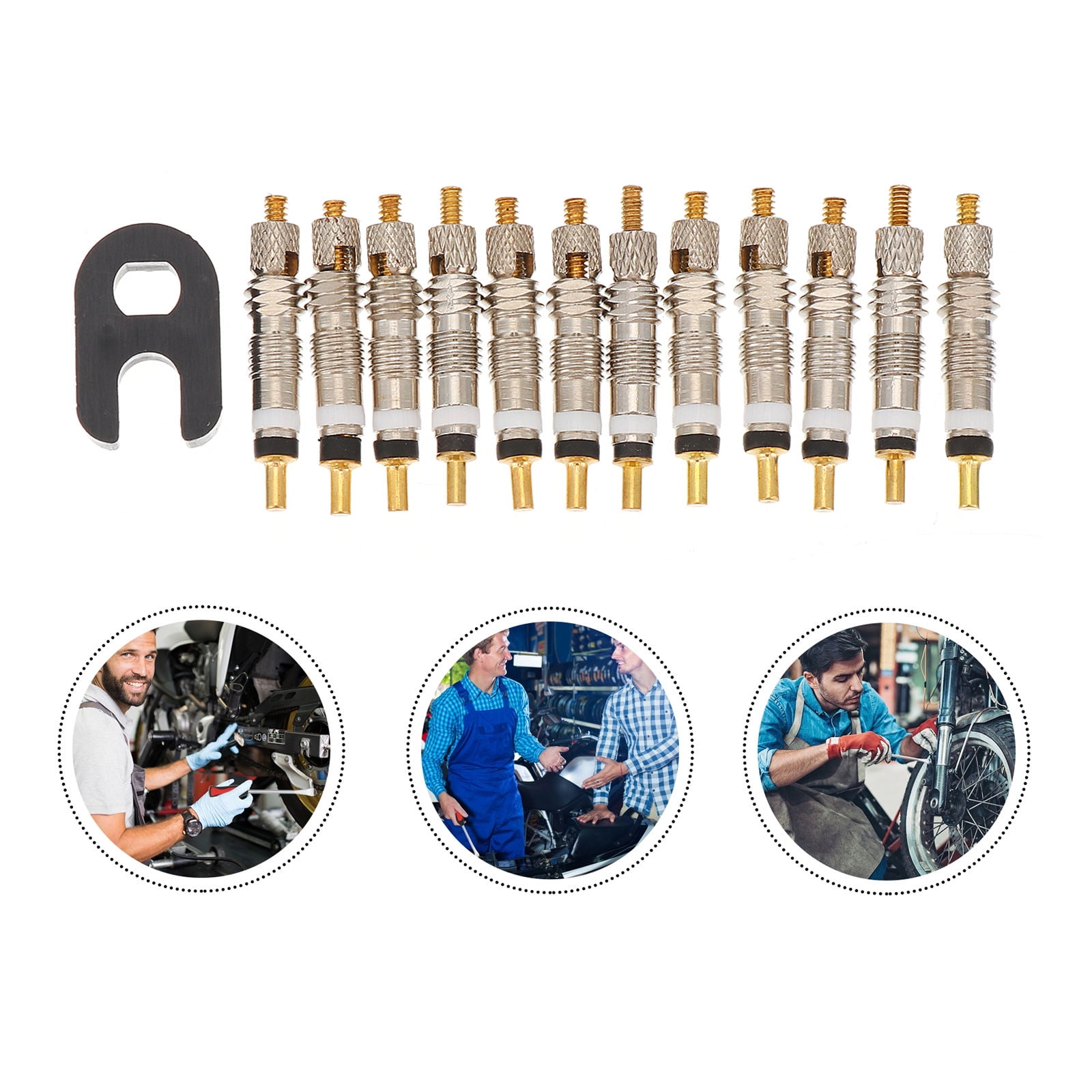 LIFKOME Bike Valve Cores with 1 Tool in Assorted Color Plastic for Cyclists Valve Replacement ...