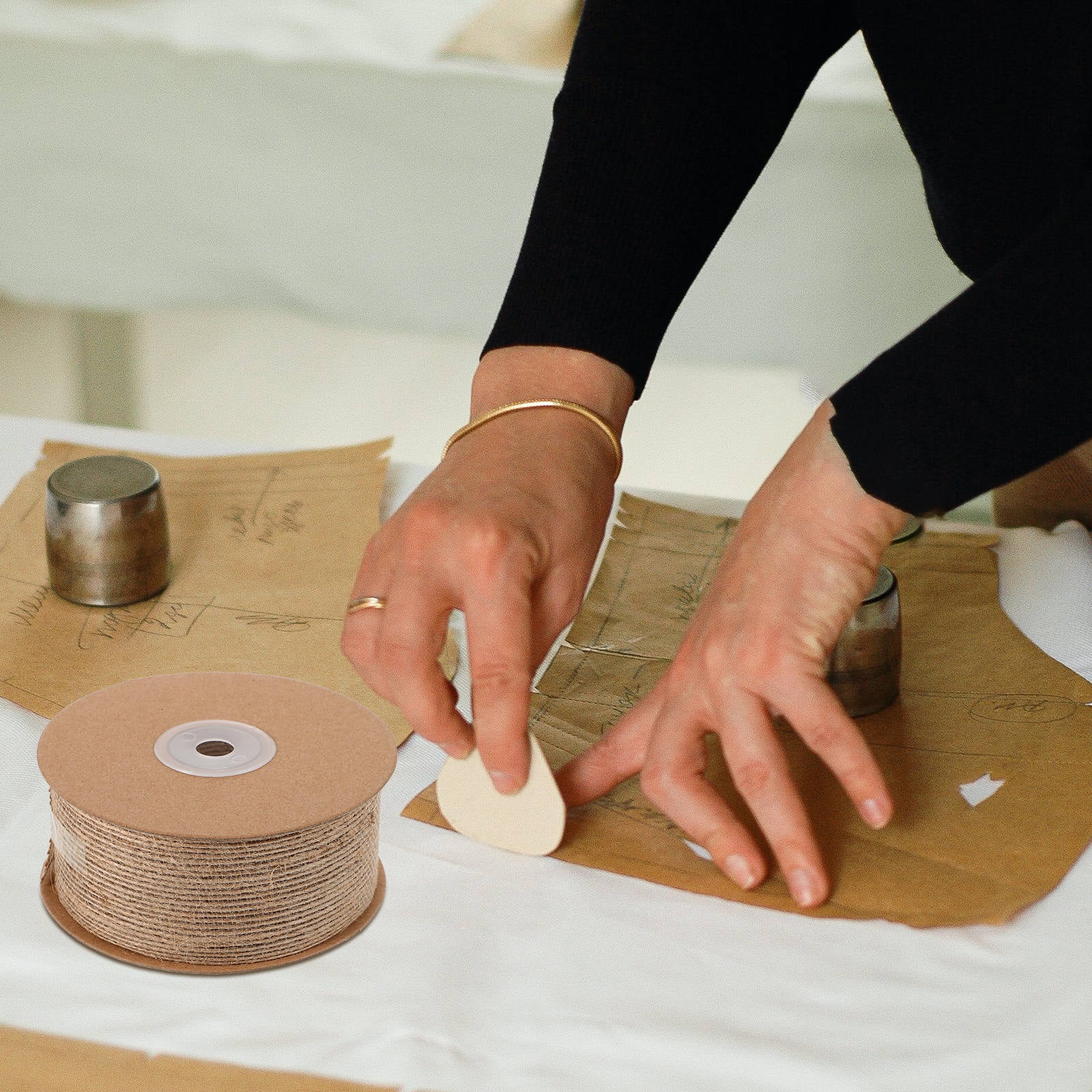 LIFKOME Burlap String Roll for Craft Making and Decorative Ribbon Jute ...