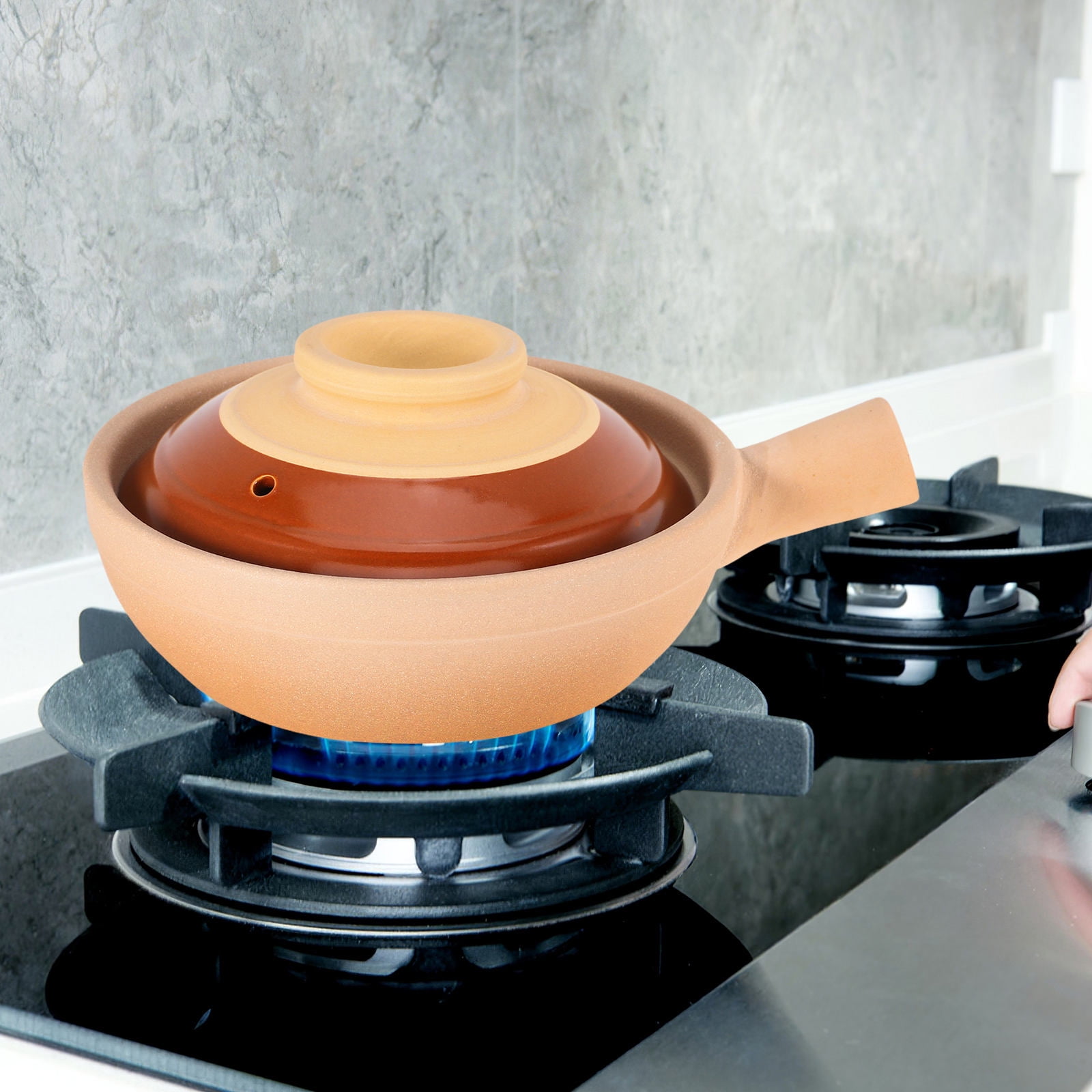 LIFKOME Casserole Cearmic Pot with Single Handle Stockpot Cooking Pot ...