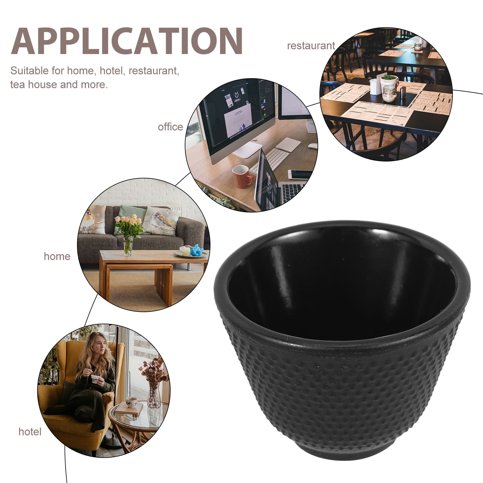 LIFKOME Cast Iron Kung Fu Tea Cups for Households and Offices Asian ...