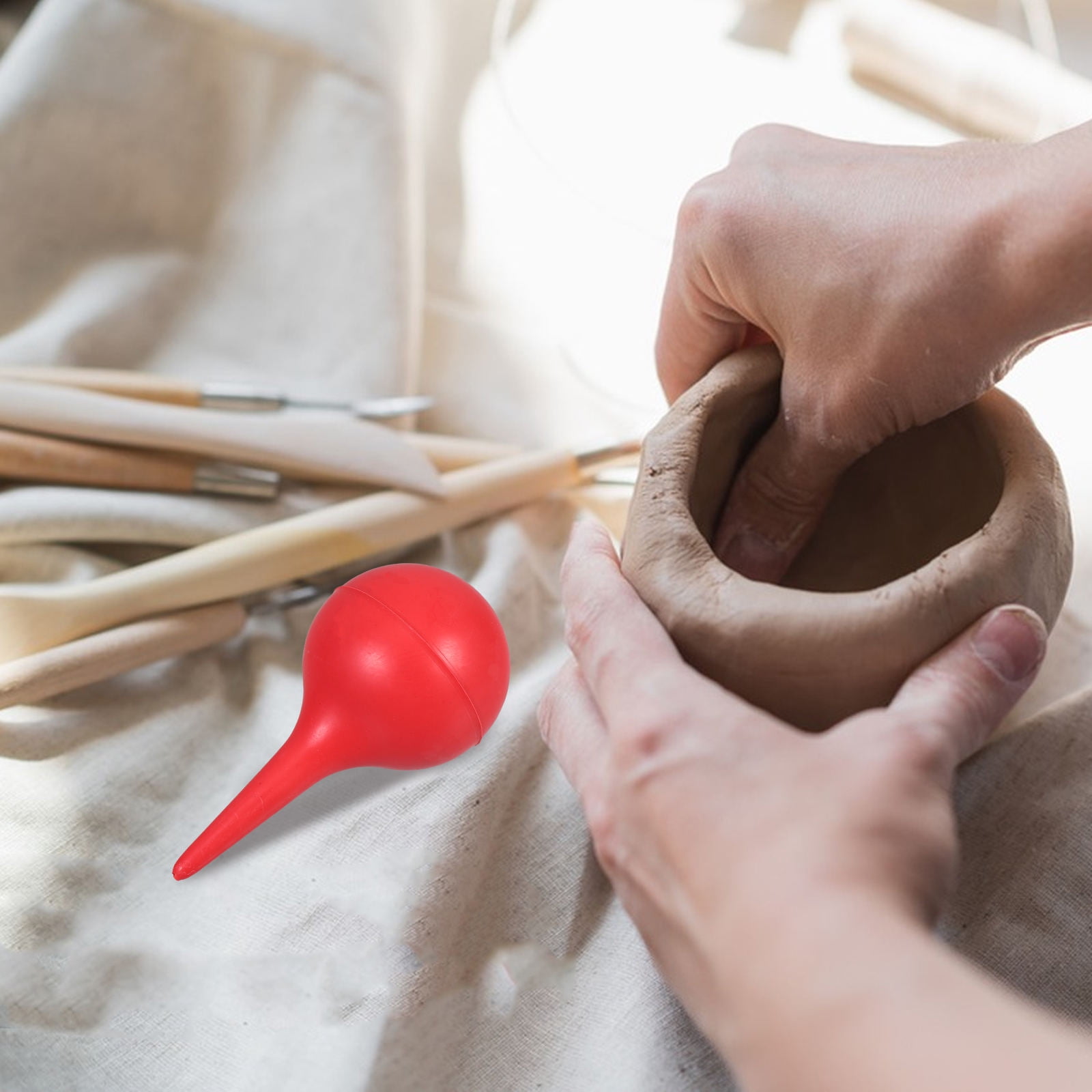 LIFKOME Ceramic Glaze Blowing Sphere Rubber Blower For Pottery Water Cleaning Clay Dust Removal ...