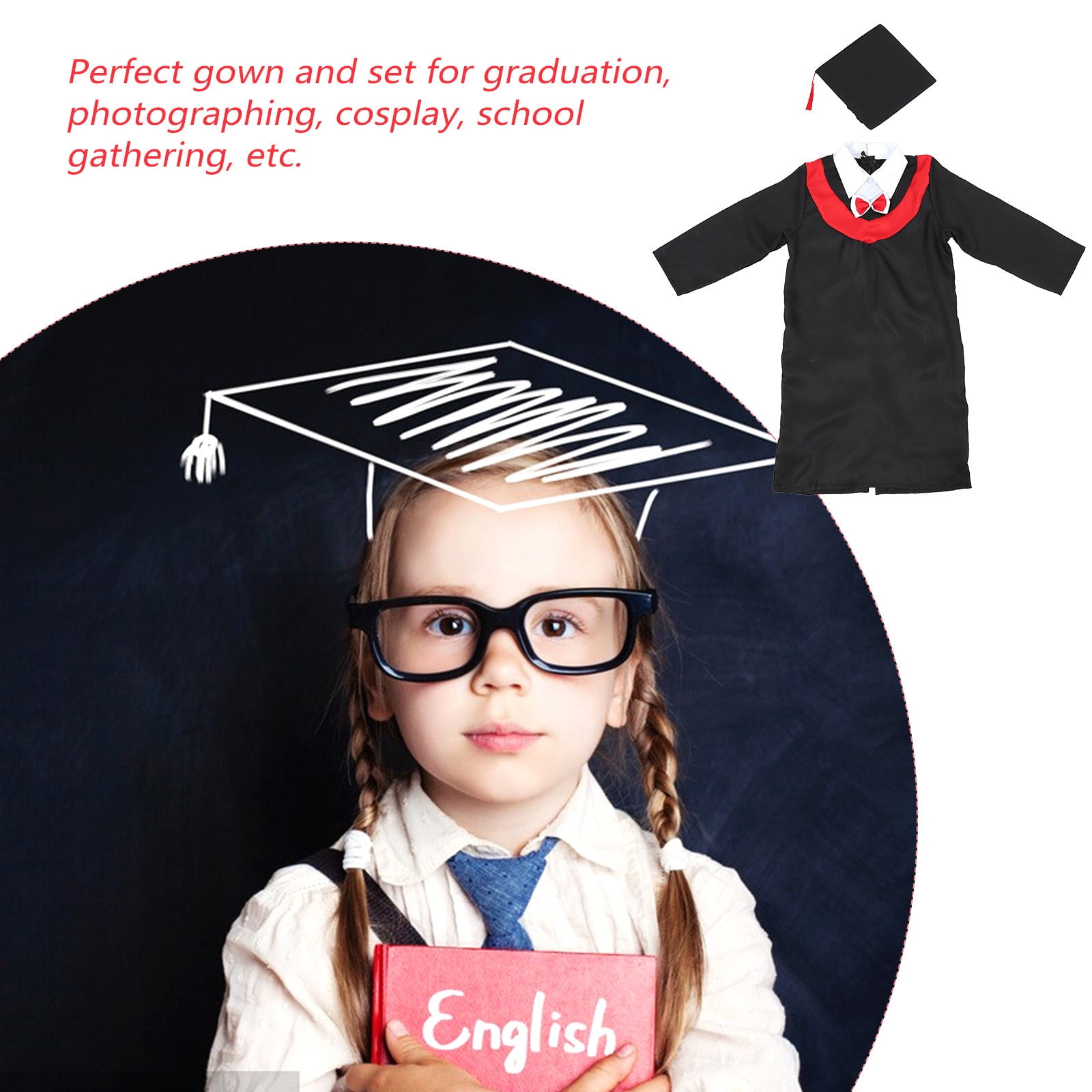 LIFKOME Childrens Graduation Gown and Cap Set Formal Design for ...