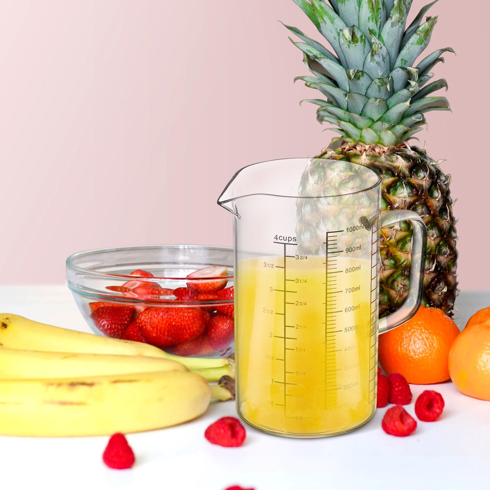 LIFKOME Clear Measuring Cup Glass Graduated Cup Liquid Measuring ...