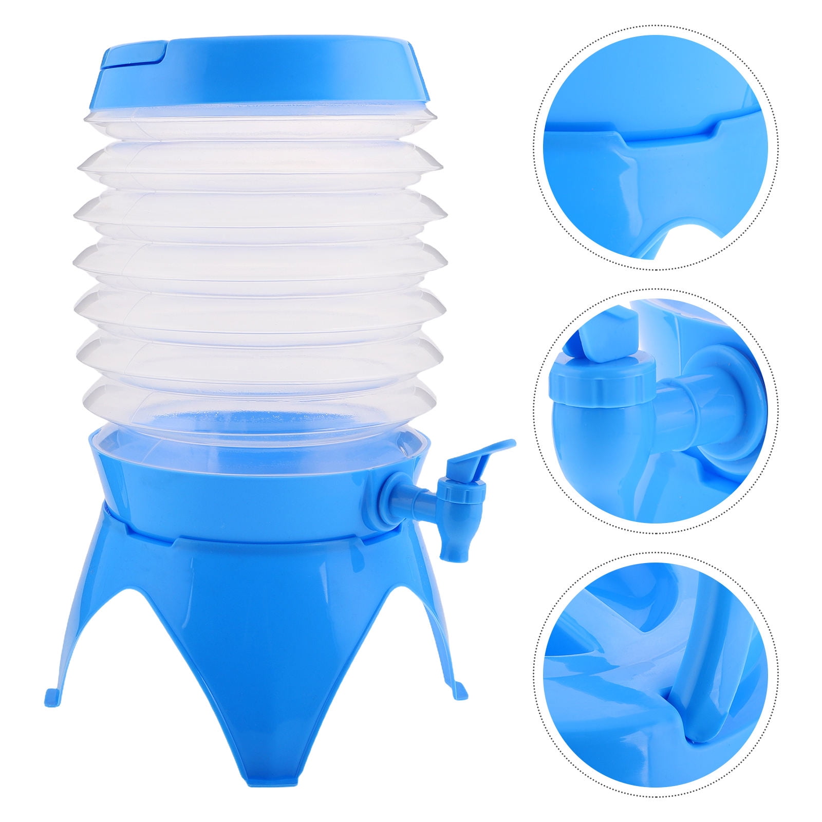 LIFKOME Collapsible Water Bucket With Spigot For Outdoor Camping Travel And Emergency 5.5L Water ...