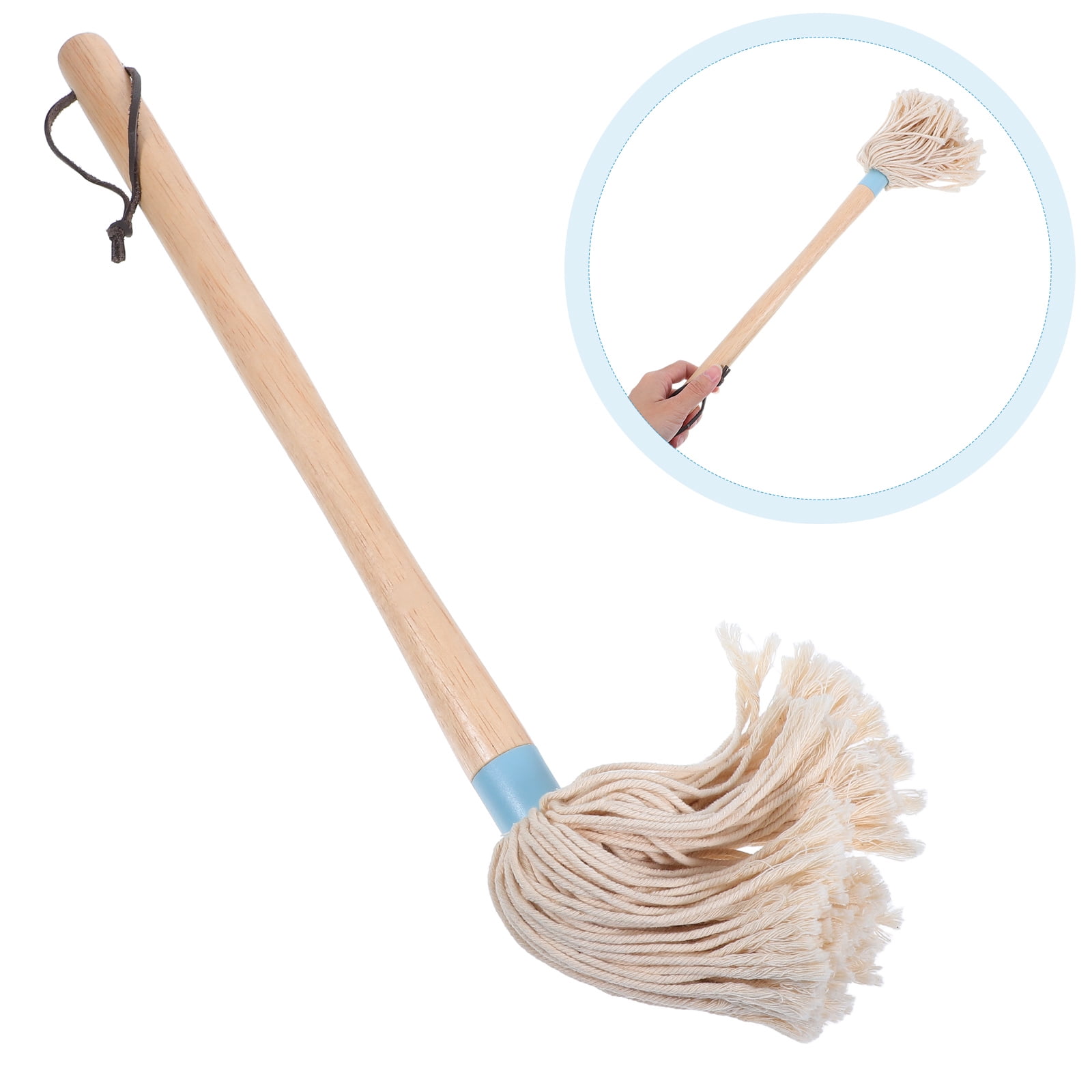 LIFKOME Cotton Head Mopping Brush With Wooden Handle For Home Bbq ...